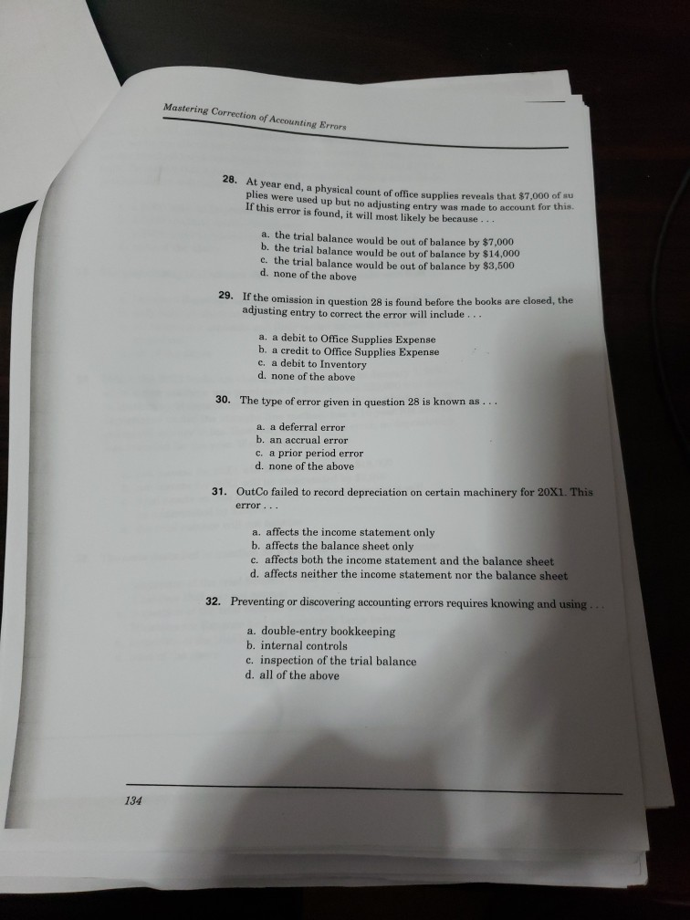 Solved Mastering Correction Of Accounting Errors 28 At Y