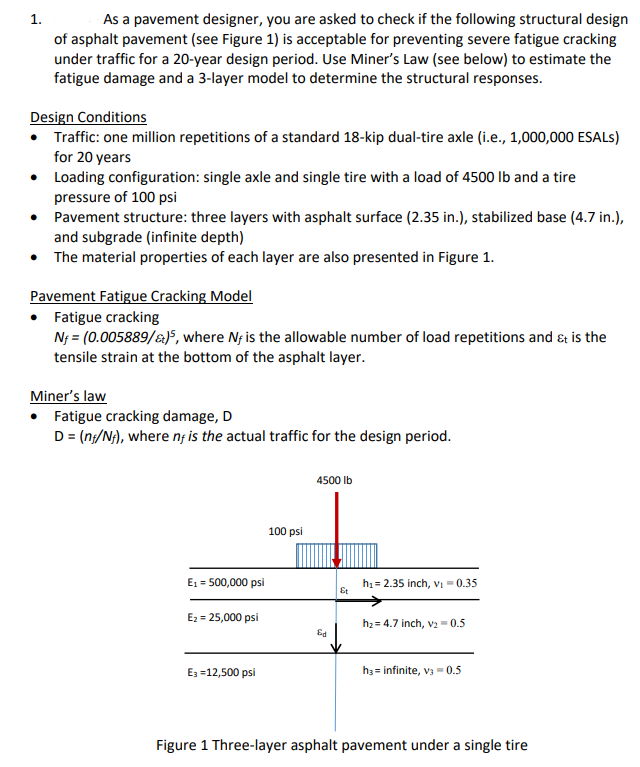 Solved As a pavement designer, you are asked to check if the | Chegg.com