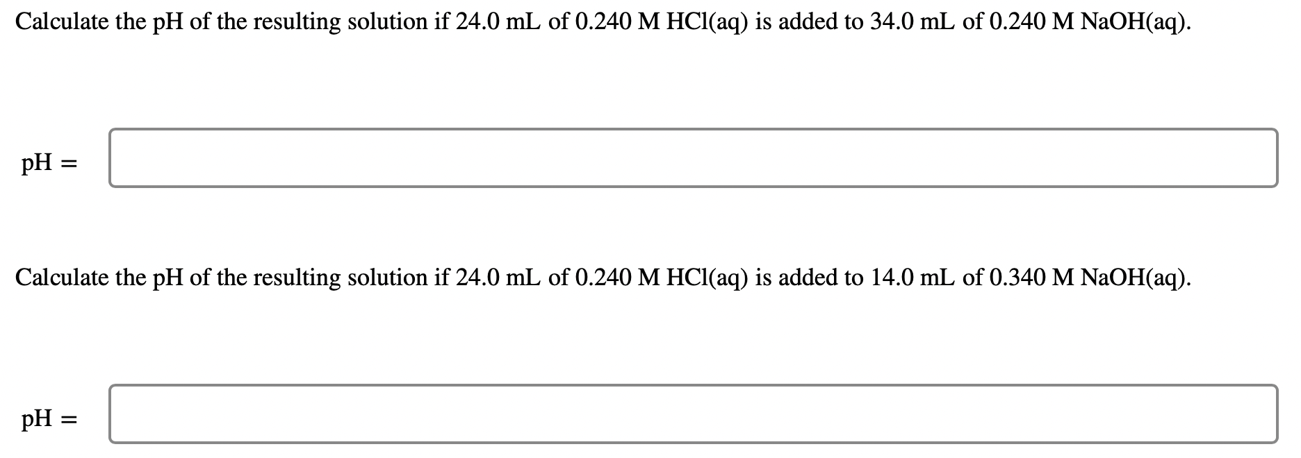 Solved Calculate the pH of the resulting solution if 24.0 mL | Chegg.com