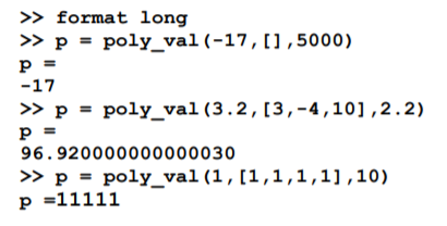 Solved Write a function called poly_val that is called like | Chegg.com