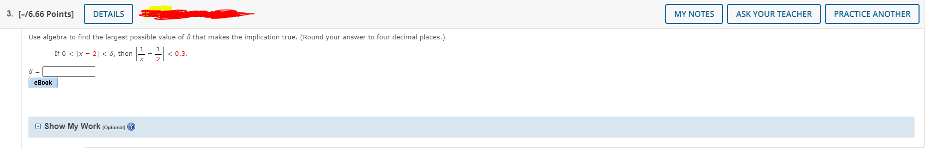 Solved Use algebra to find the largest possible value of 𝛿 | Chegg.com