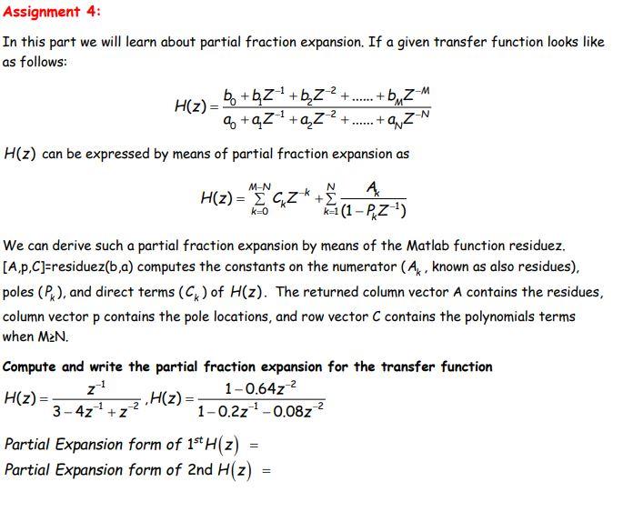 Solved Assignment 4: In this part we will learn about | Chegg.com