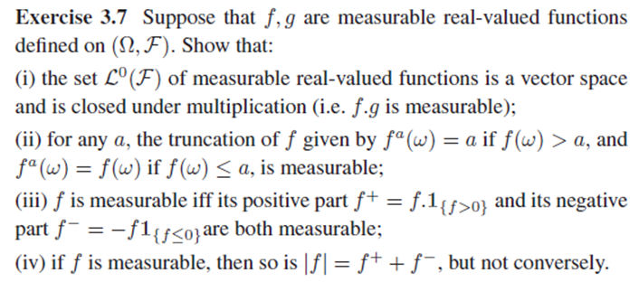 Solved Exercise 3.7 Suppose that f,g are measurable | Chegg.com