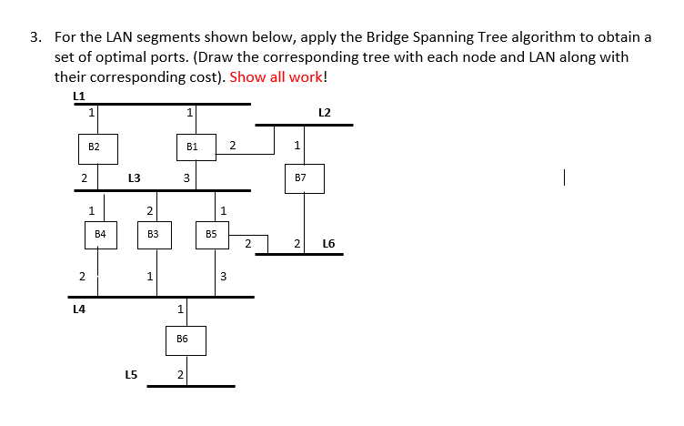 Solved 3. For the LAN segments shown below, apply the Bridge | Chegg.com