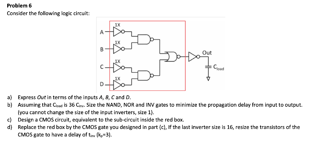 Solved Problem 6 Consider the following logic circuit: 1x A | Chegg.com