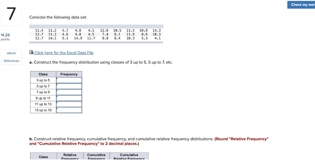Solved b. Construct relative frequency, cumulative | Chegg.com