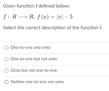 Solved Given function f defined below: f:R → R. f(x) = |x| - | Chegg.com