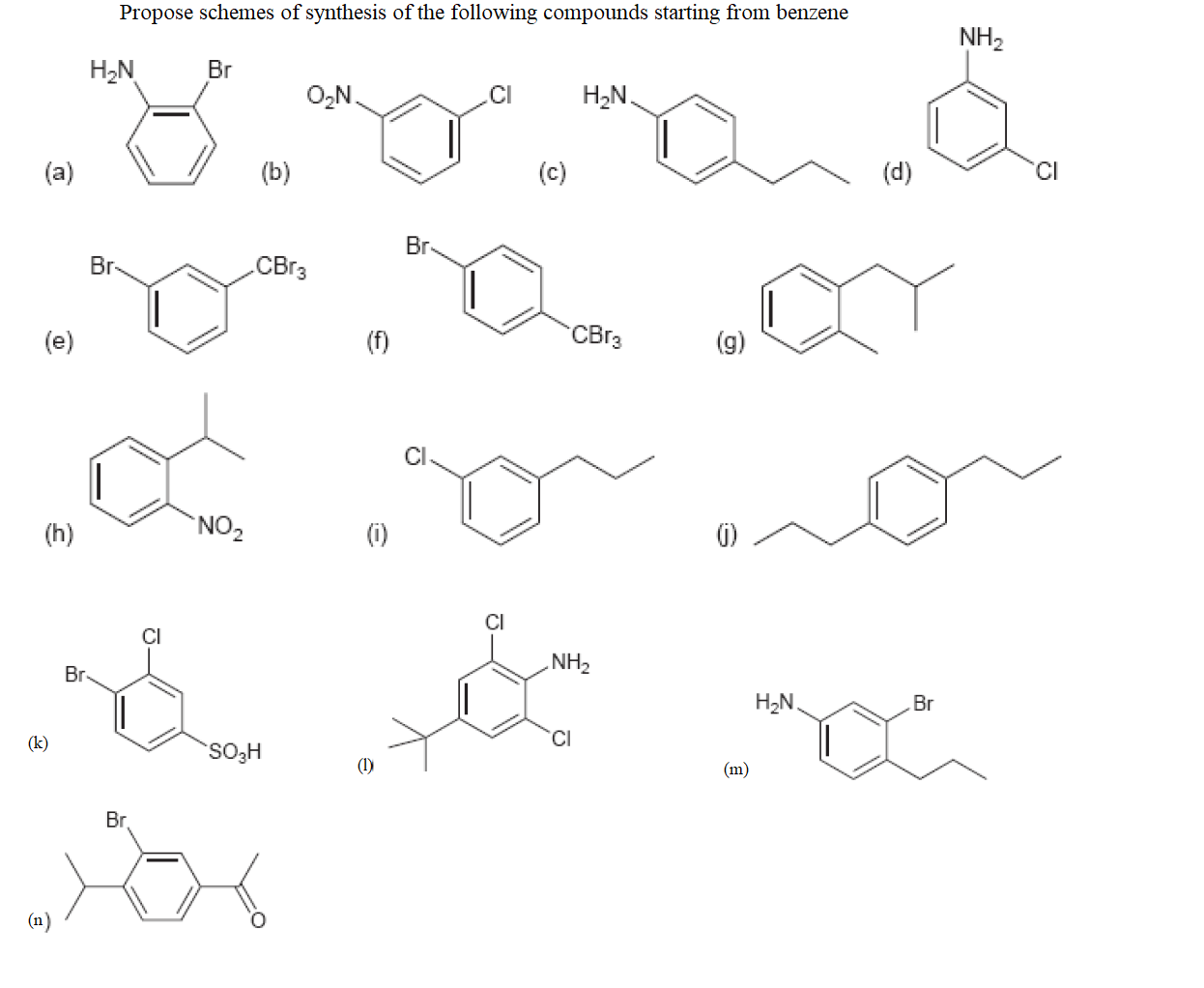 Solved Propose schemes of synthesis of the following | Chegg.com