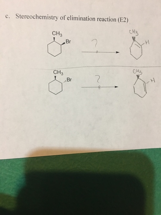 Solved Stereochemistry of elimination reaction (E2) | Chegg.com