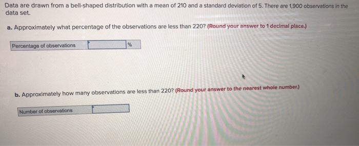 Solved Data are drawn from a bell-shaped distribution with a | Chegg.com