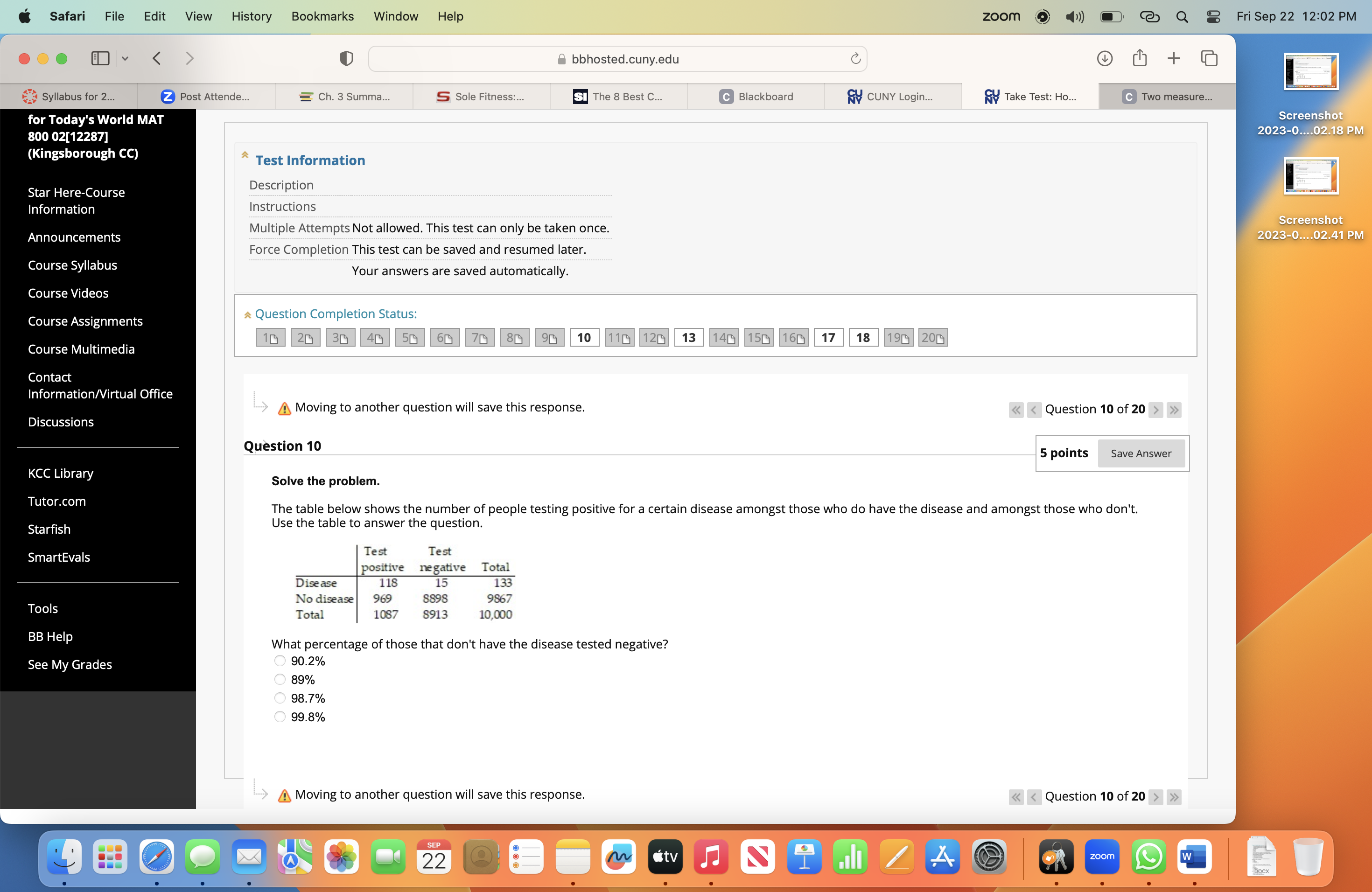 Solved A^ Test Information Description Instructions Multiple | Chegg.com