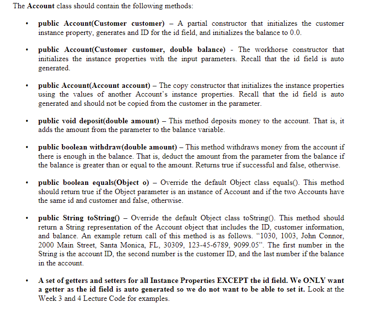 Solved Class Account: Create a class named Account that has | Chegg.com