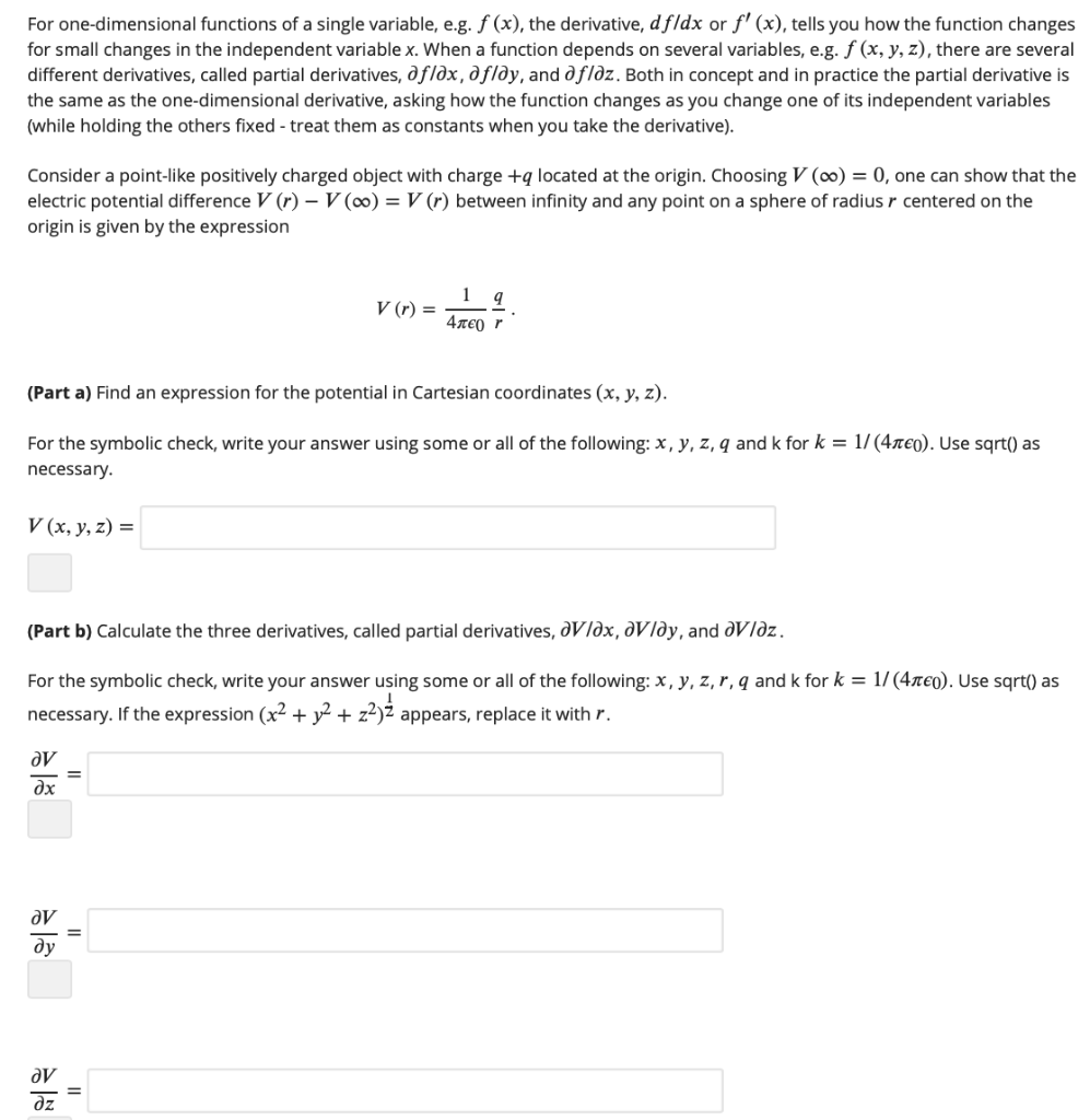 Solved For one-dimensional functions of a single variable, | Chegg.com