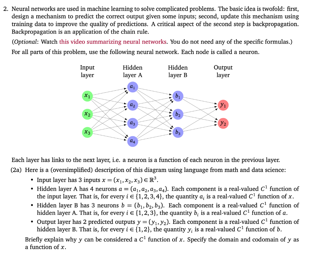 2. Neural networks are used in machine learning to | Chegg.com