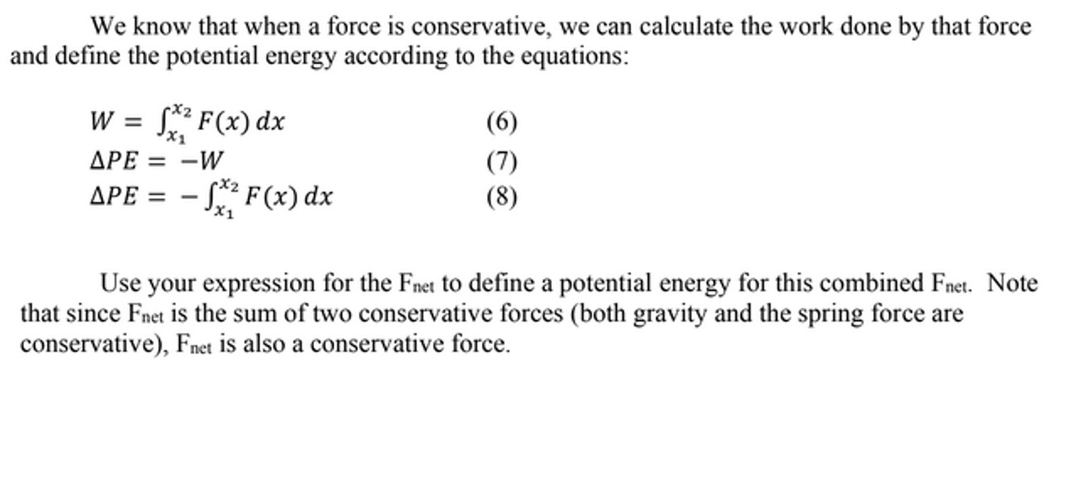 Solved We know that when a force is conservative, we can | Chegg.com