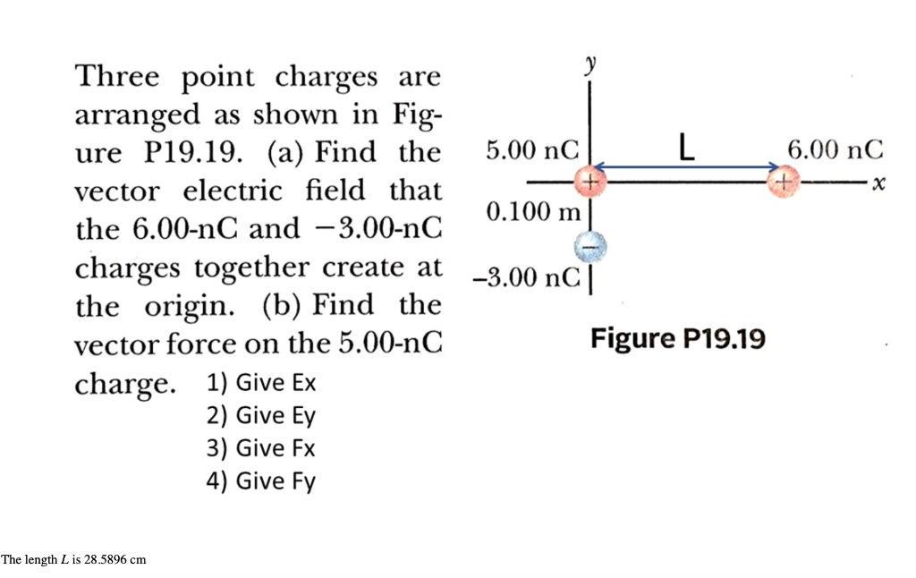 Solved Three point charges are arranged as shown in Figure | Chegg.com