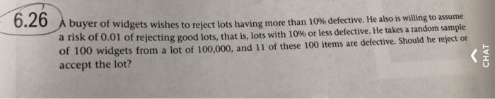 Solved widgets wishes to reject lots having more than 10% | Chegg.com