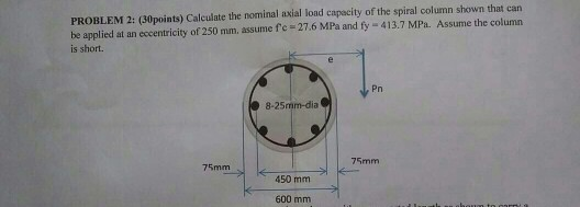 PROBLEM 2: (30points) Calculate the nominal axial | Chegg.com
