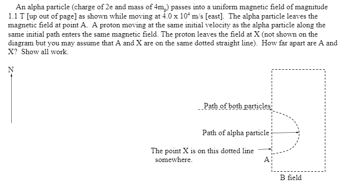 Solved An alpha particle (charge of 2e and mass of 4m.) | Chegg.com
