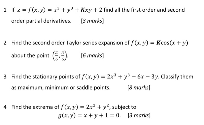 Solved lf z-f(x,y)-x3 + y3 + Kxy + 2 find all the first | Chegg.com