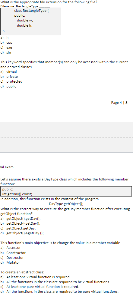 Solved What is the appropriate file extension for the | Chegg.com
