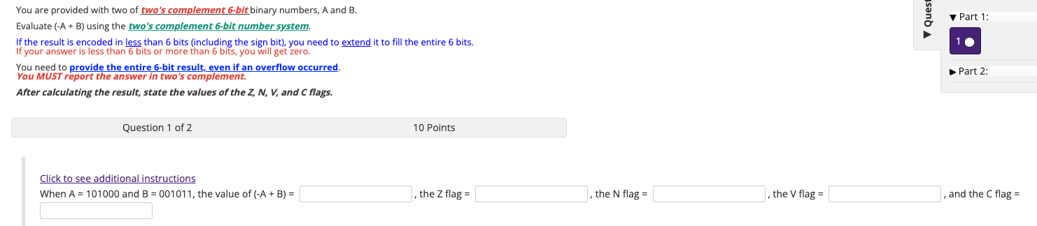 Solved You are provided with two of two's complement 6-bit | Chegg.com