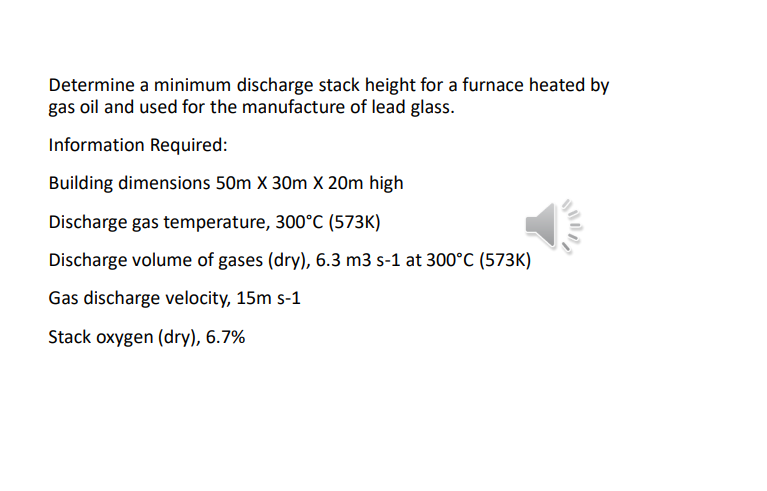 Solved Determine a minimum discharge stack height for a | Chegg.com
