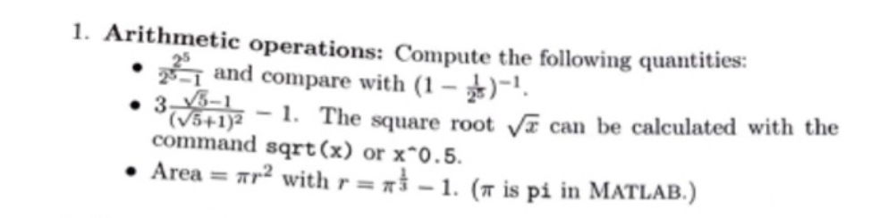 Solved 1. Arithmetic operations: Compute the following | Chegg.com