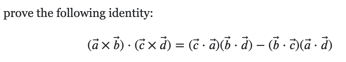 Solved prove the following identity: | Chegg.com
