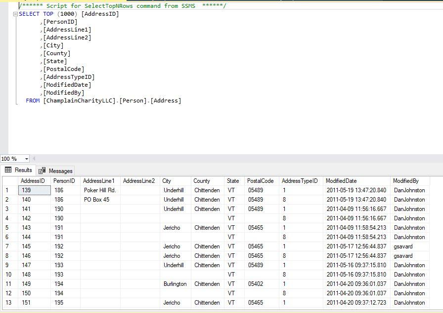 Solved Using the course database, develop two identical | Chegg.com