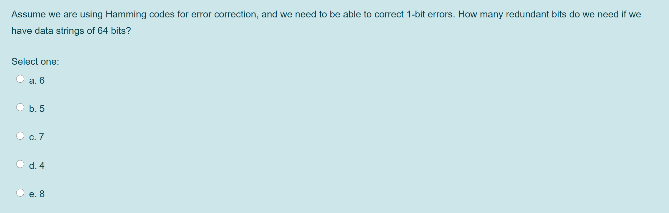 Solved Assume we are using Hamming codes for error | Chegg.com