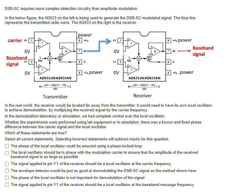Solved Dsb Sc Requires More Complex Detection Circuitry Than