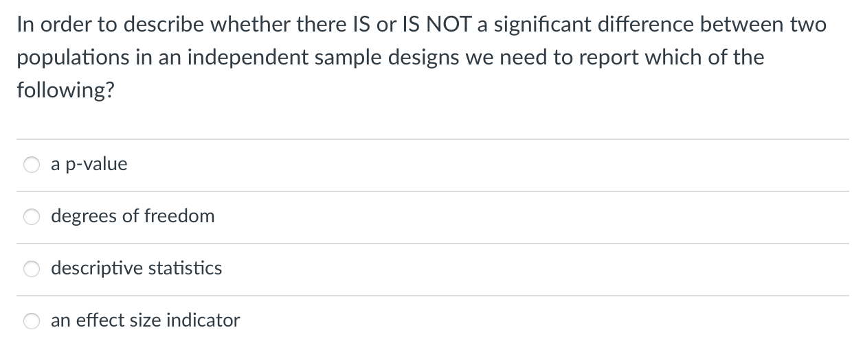 Solved In order to describe whether there IS or IS NOT a | Chegg.com