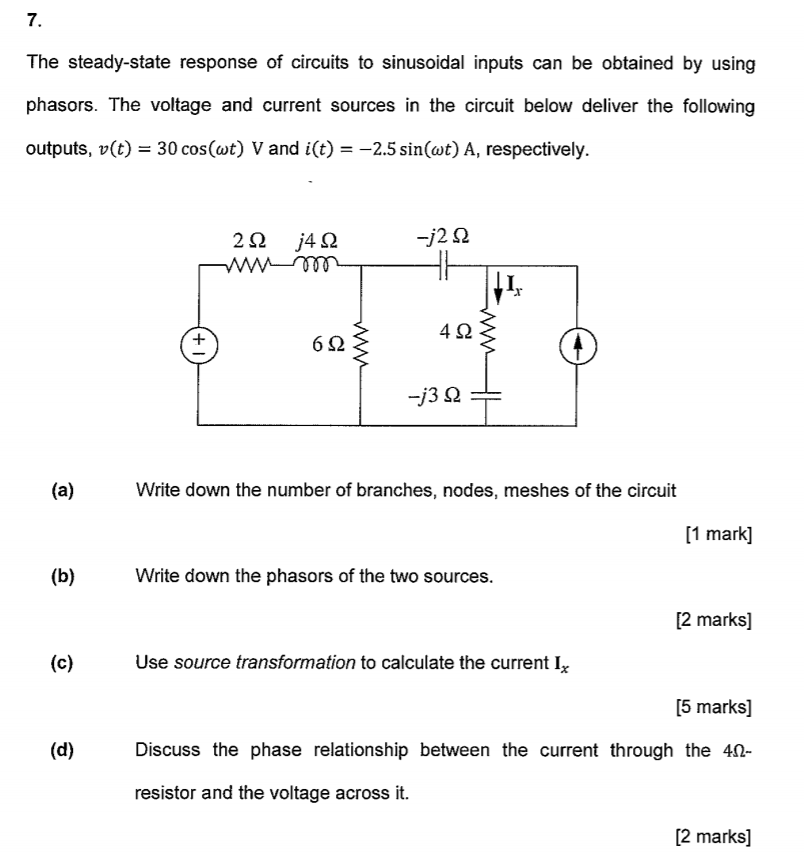 Solved The steady-state response of circuits to sinusoidal | Chegg.com