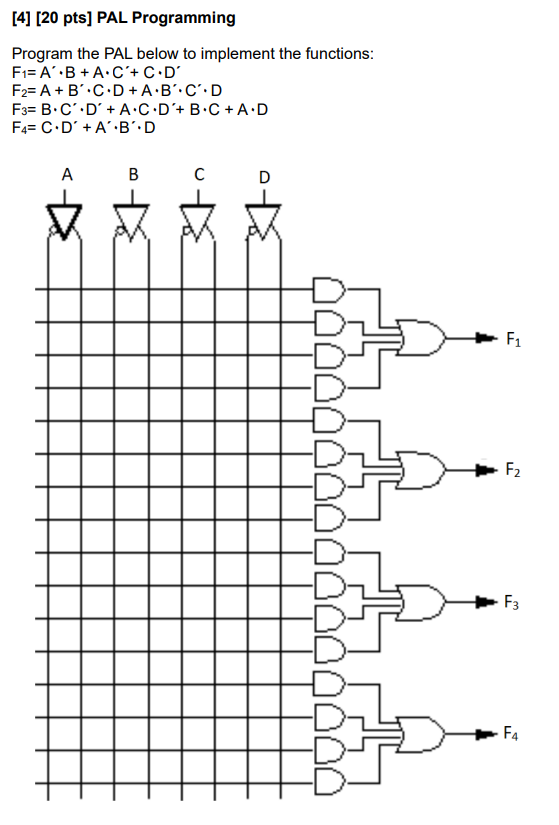 Solved Program The Pal Below To Implement The Functions 