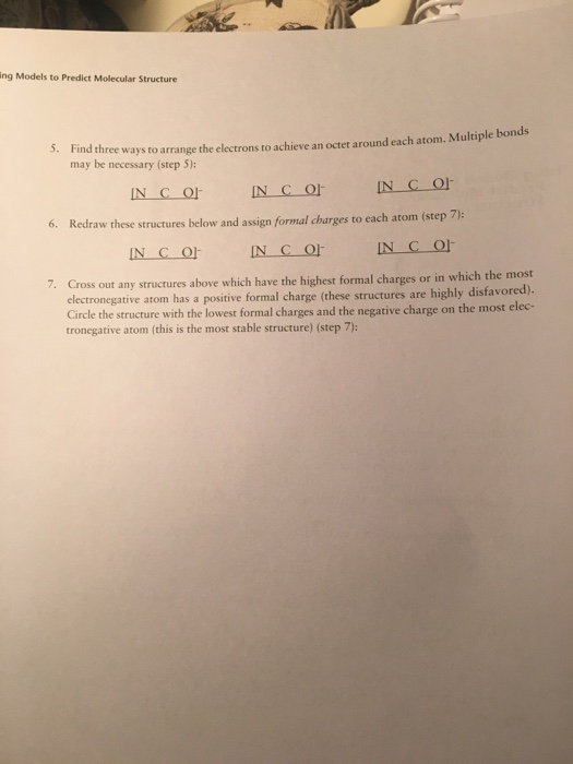 Solved Using Models to Predict Molecular Structure prelab | Chegg.com
