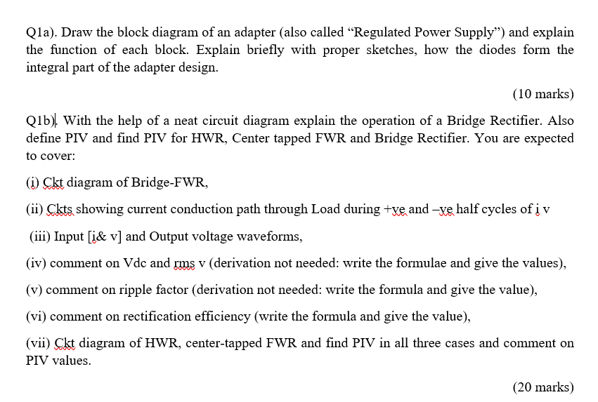 Solved Qla). Draw the block diagram of an adapter (also | Chegg.com