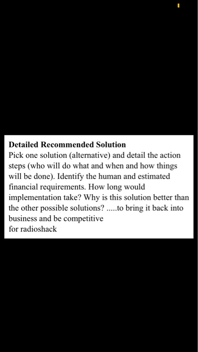 Solved Detailed Recommended Solution Pick one solution | Chegg.com
