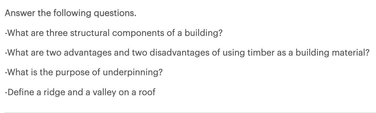 Solved Answer the following questions. -What are three | Chegg.com