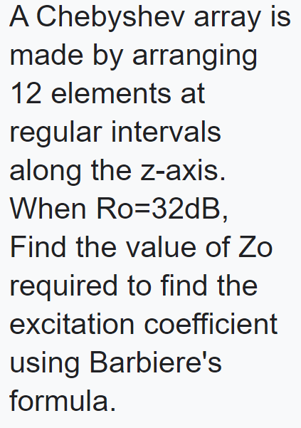 Solved A Chebyshev array is made by arranging 12 elements at | Chegg.com