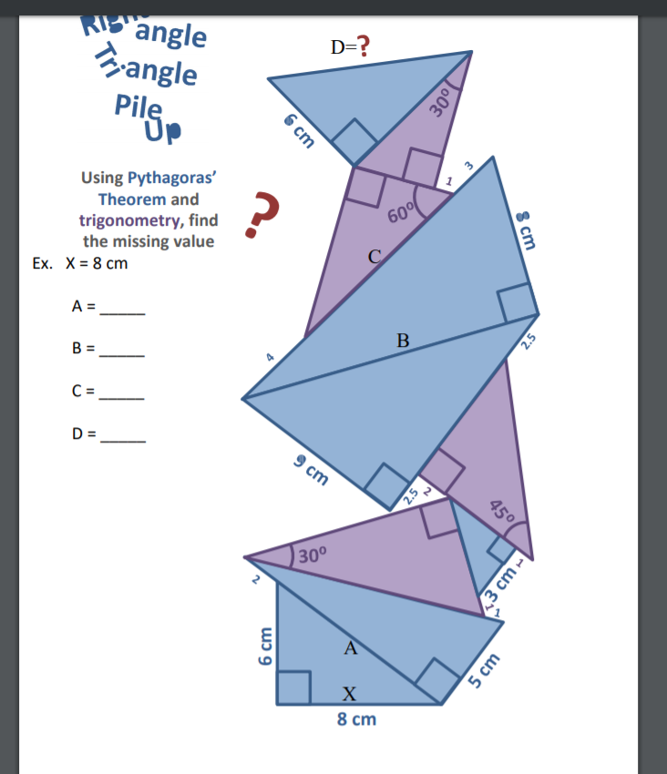 Solved angle angle D- Pil би Using Pythagoras' Theorem and | Chegg.com
