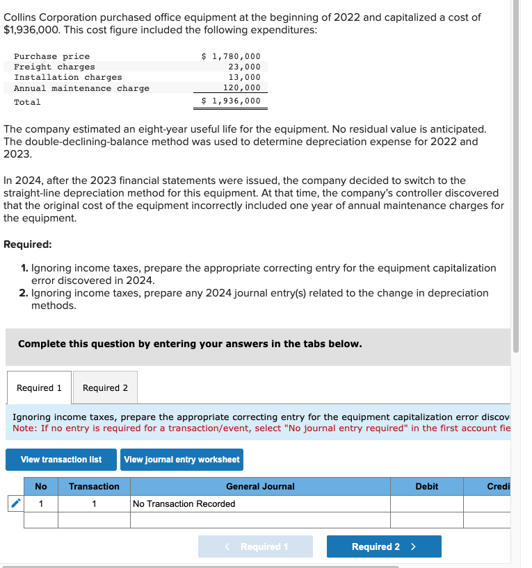 Solved Collins Corporation purchased office equipment at the | Chegg.com