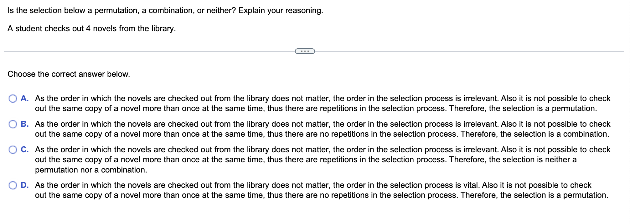Solved Is The Selection Below A Permutation A 