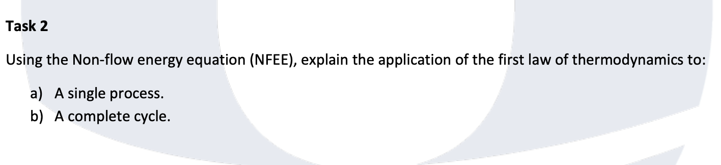 Solved Using the Non-flow energy equation (NFEE), explain | Chegg.com