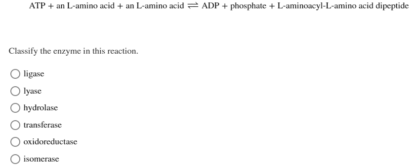 Solved Consider the enzymatically catalyzed reaction. Enzyme | Chegg.com