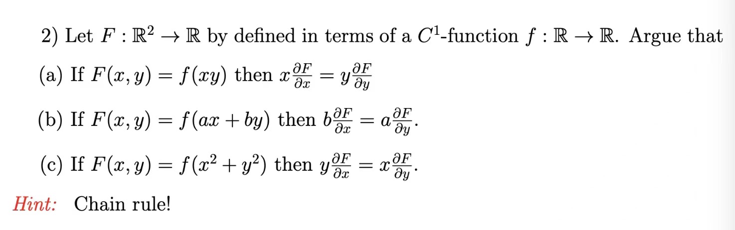 Solved 2 Let F R2→r By Defined In Terms Of A C1 Function