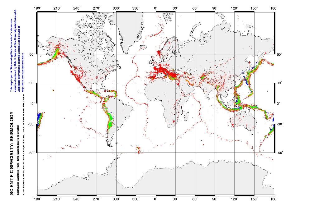 Solved Earth Systems (Geology) Questions: Seismic map- | Chegg.com