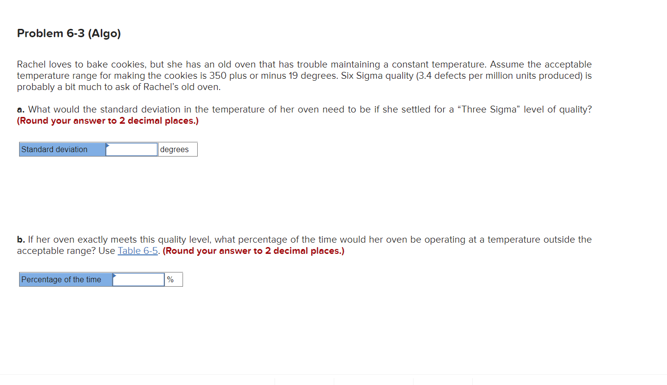 Solved Problem 6-3 (Algo) Rachel loves to bake cookies, but | Chegg.com
