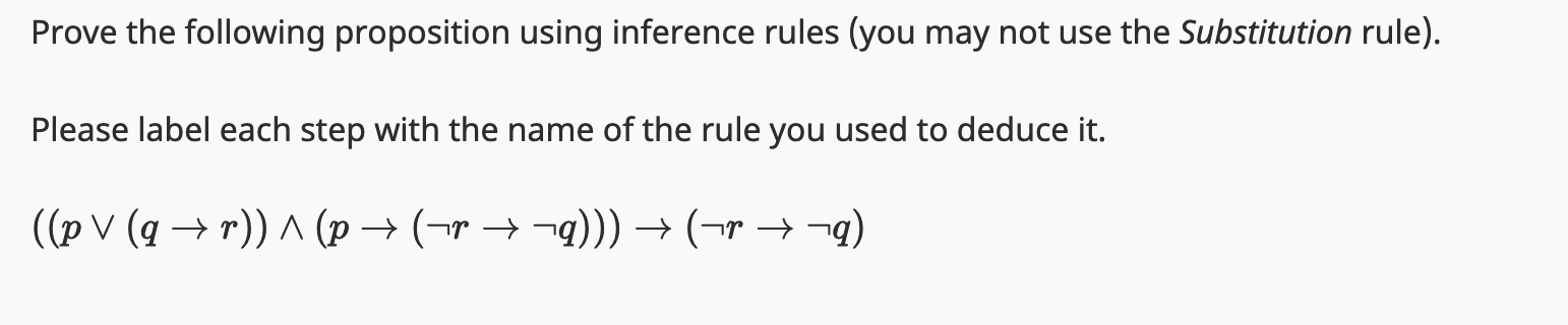 Solved Prove the following proposition using inference rules | Chegg.com