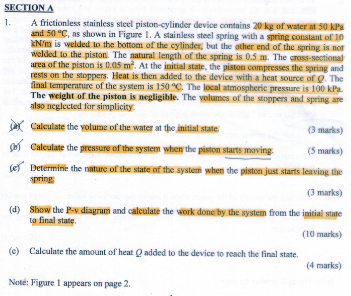 Solved SECTION A 1. A frictionless stainless steel | Chegg.com
